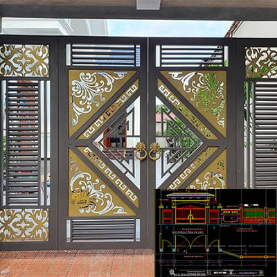 Dịch Vụ Thi Công Theo Bản Vẽ Cổng Sắt Tại Á Châu Door
